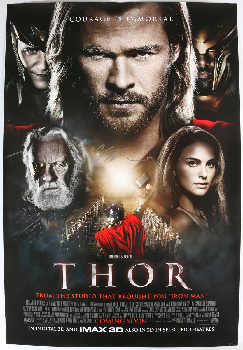 Chris Hemsworth as Thor in Thor Signed 27x40 Poster – SWAU Auction