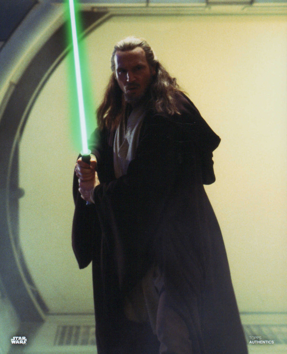 Liam Neeson Qui-Gon Jinn in Star Wars Signed 4x6 Index with Unsigned 8 – SWAU Auction
