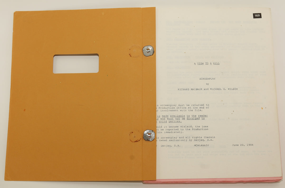 Alison Doody's Script from the Roger Moore James Bond film 'A View to ...