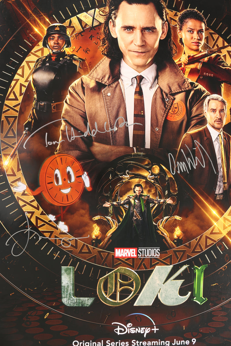Loki 27x40 Poster (SWAU) Cast Signed by Tom Hiddleston, Owen Wilson ...