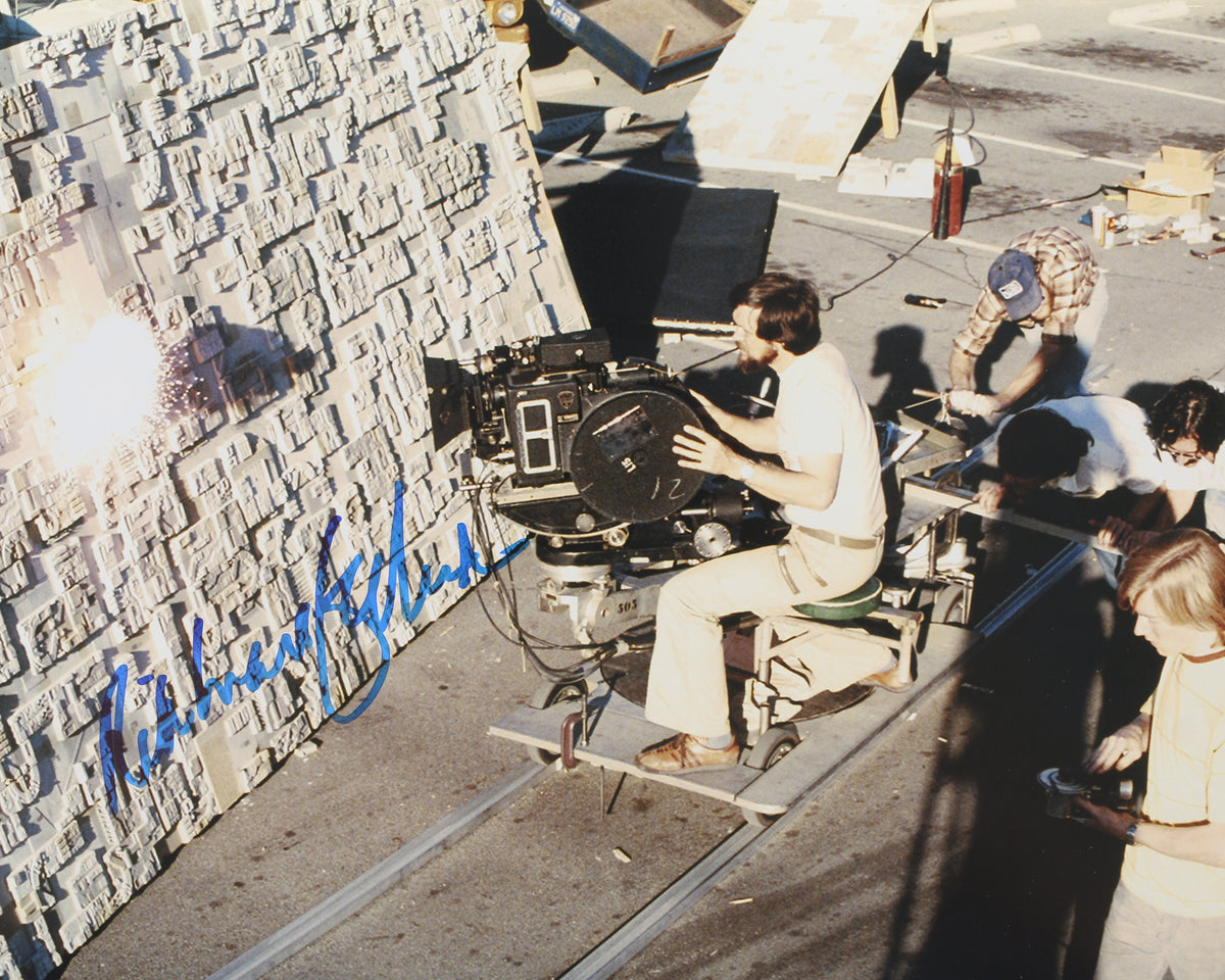 Richard Edlund with Death Star Surface Behind the Scenes of Star Wars ...