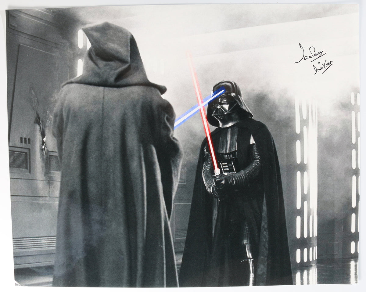 Dave Prowse as Darth Vader With Lightsaber Star Wars: A New Hope Signe ...