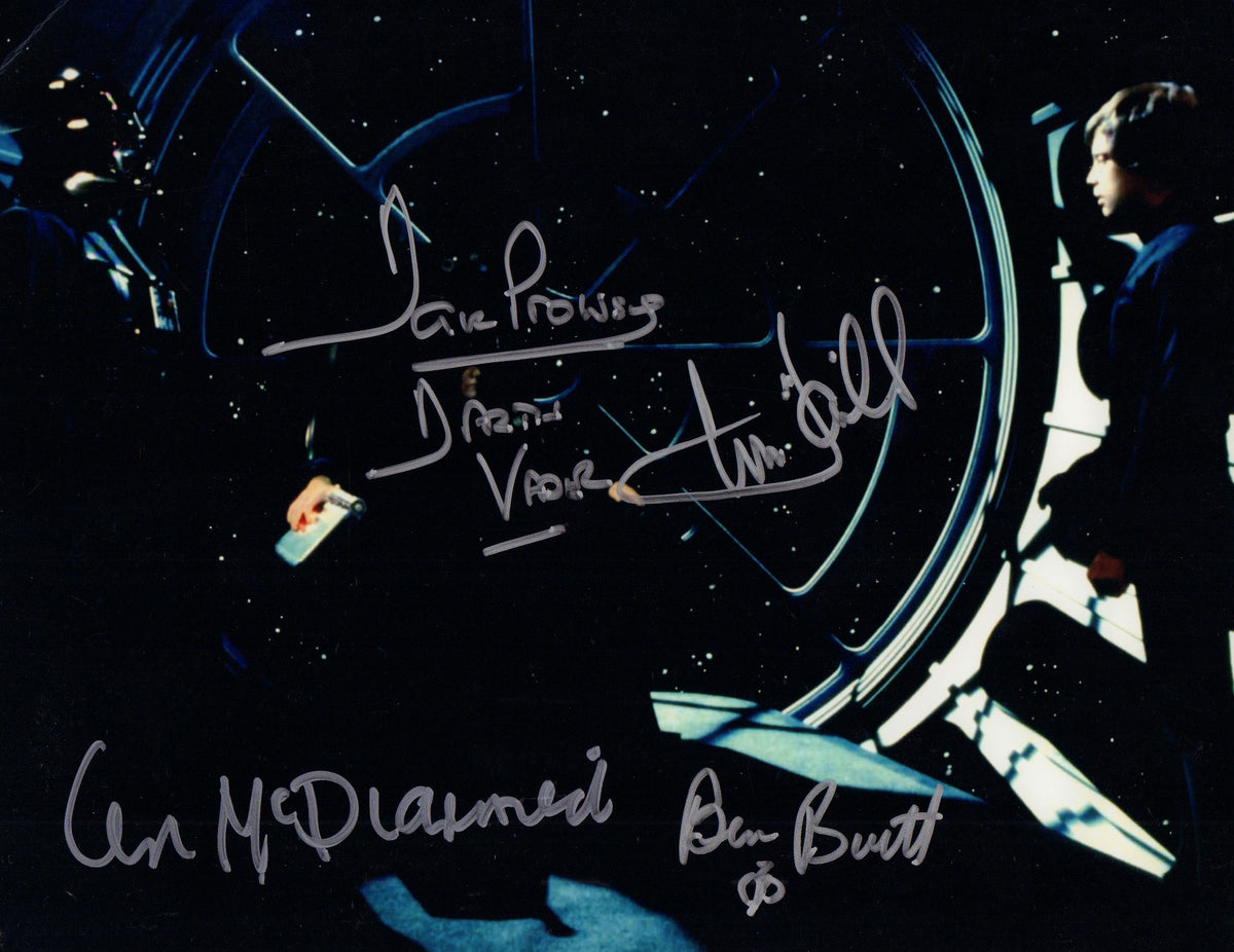 Mark Hamill as Luke Skywalker, Dave Prowse as Darth Vader, & Ian McDia ...