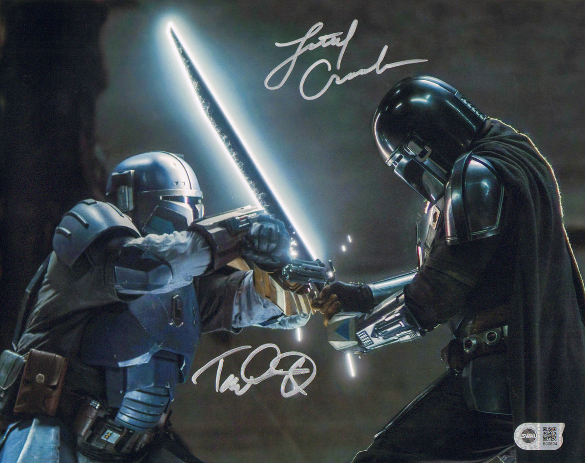 Lateef Crowder as the Mandalorian & Tait Fletcher as Paz Vizsla in Sta ...