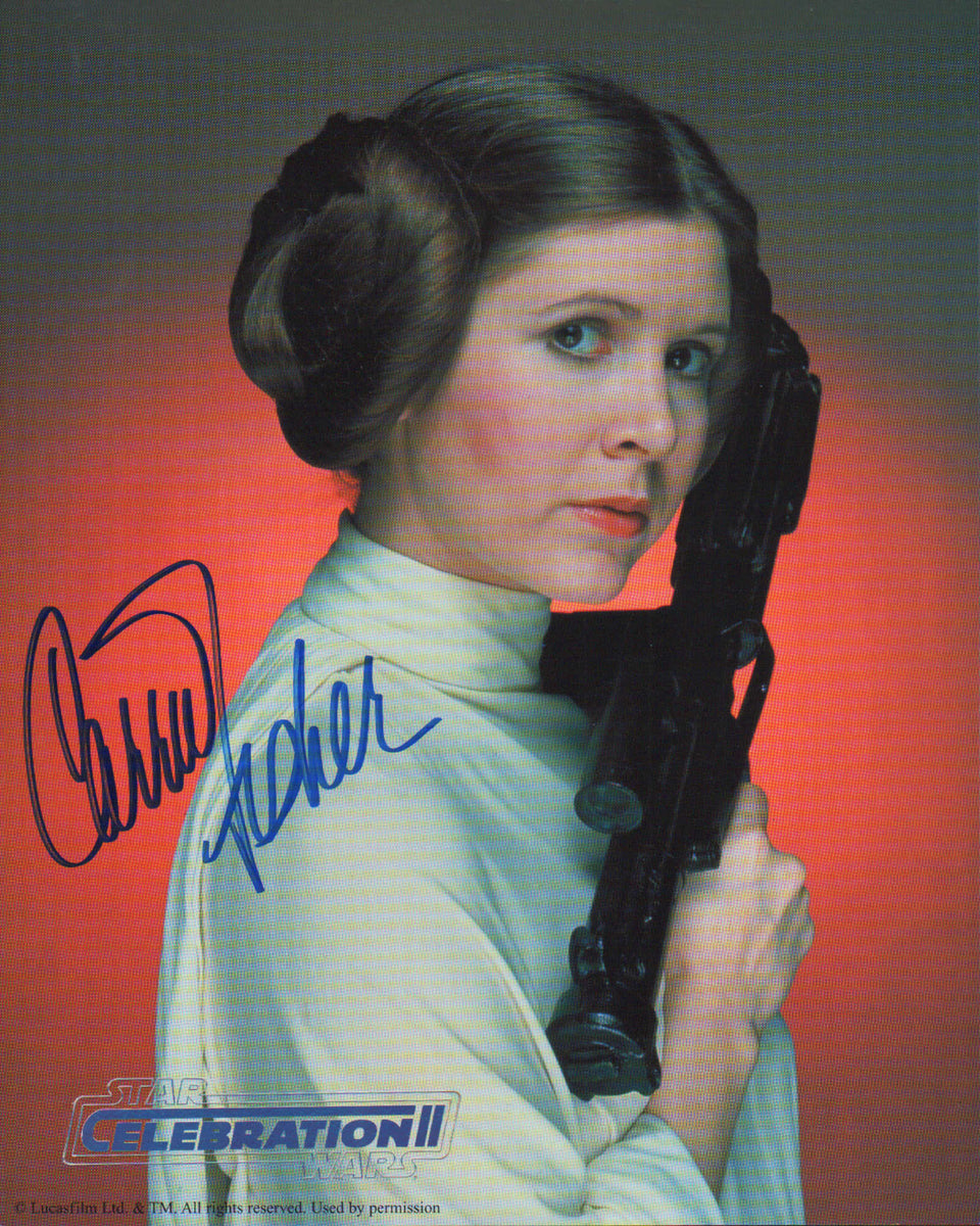 Carrie Fisher as Princess Leia with Blaster in Star Wars: A New Hope S ...