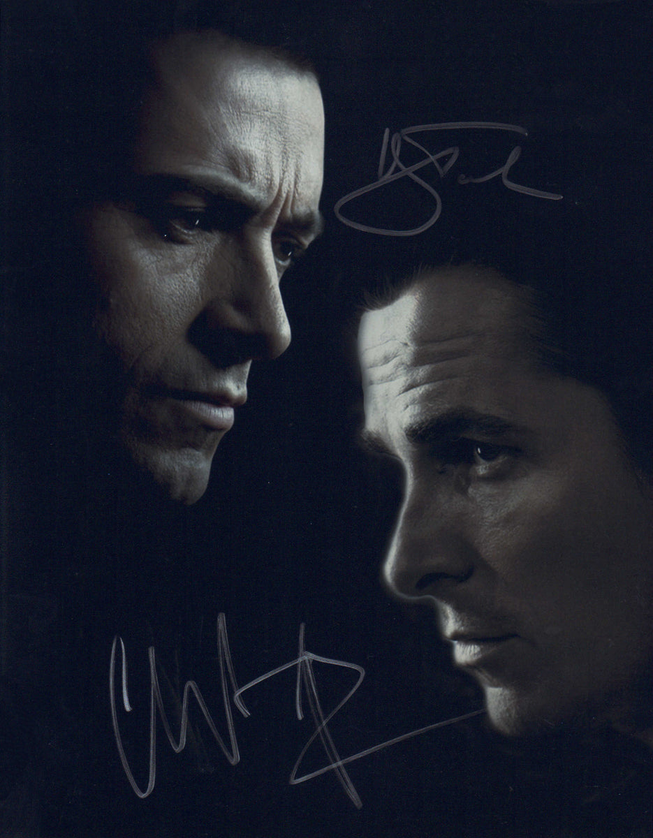 Hugh Jackman as Robert Angier and Christian Bale as Alfred Borden in T ...