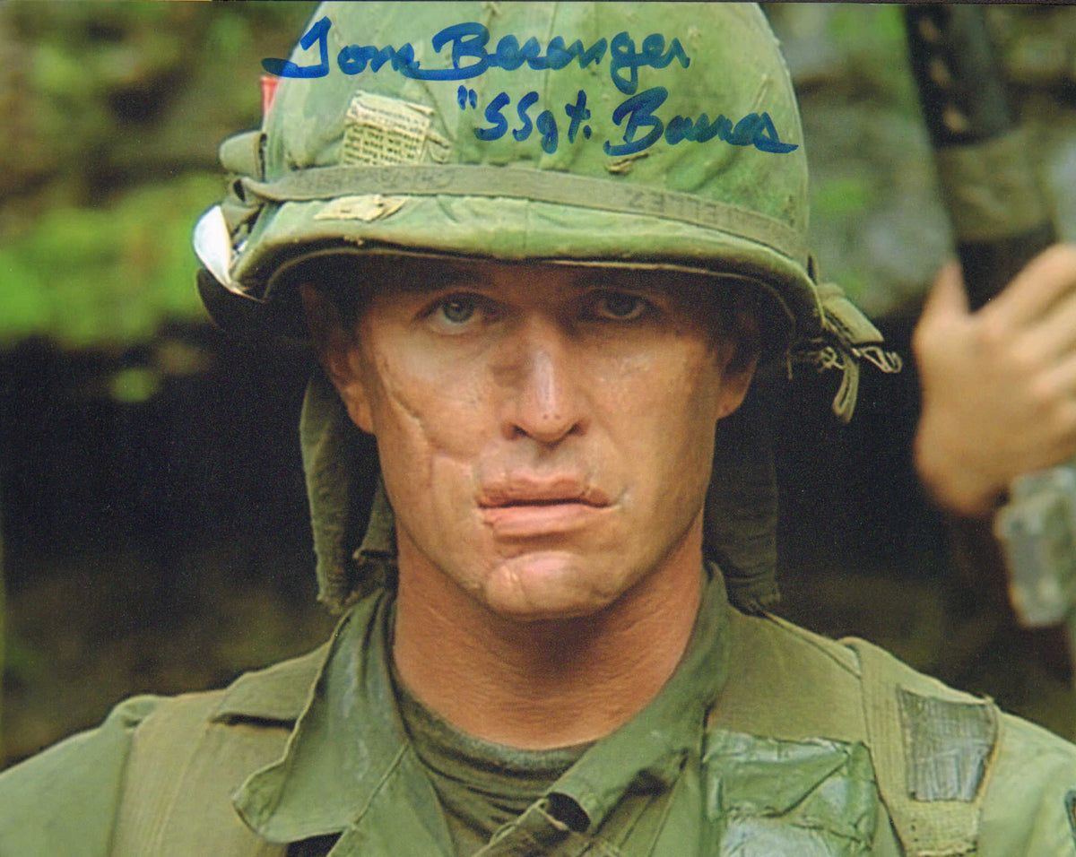 Tom Berenger as Sgt. Barnes in Platoon Signed 8x10 Photo with Characte ...