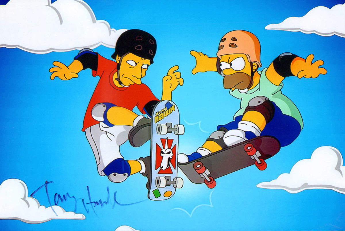 Tony Hawk as Himself in The Simpsons Signed 8x12 Photo – SWAU Auction