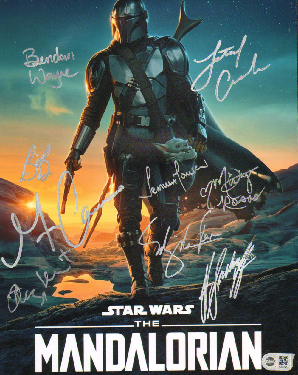 Star Wars: The Mandalorian (SWAU) 11x14 Mini Poster Cast Signed by Bre ...
